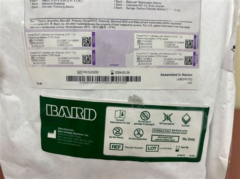 New Bard 1174108d3 Powerpicc Catheter W Sherlock 3cg Tip Positioning