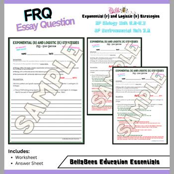 AP Environmental Unit AP Biology Unit FRQ Essay K R Strategies