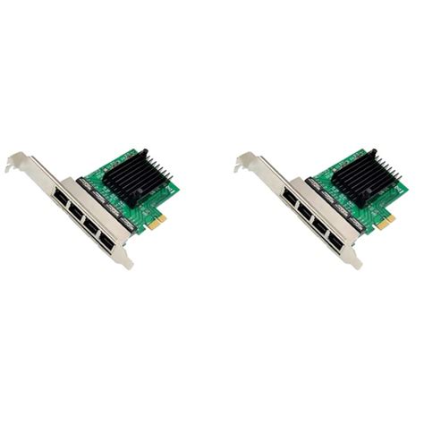 2x Pcie Network Card Pci E X1 4 Port Gigabit Ethernet Server Network Card Adapter For Love Fast