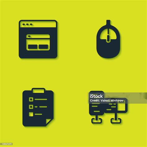 Set Search Engine Computer Monitor Screen Clipboard With Checklist And