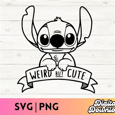 Stitch Black And White Svg Etsy España