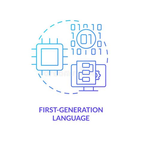 First Generation Programming Language Blue Gradient Concept Icon Stock Illustration