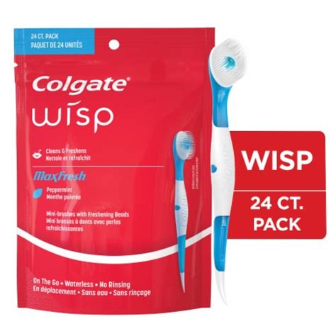 Colgate Max Fresh Wisp Disposable Mini Travel Toothbrushes Peppermint 24 Count Kroger