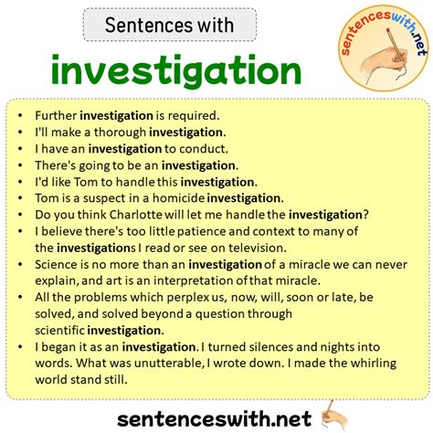 Sentences With Investigation Sentences About Investigation Sentenceswith Net
