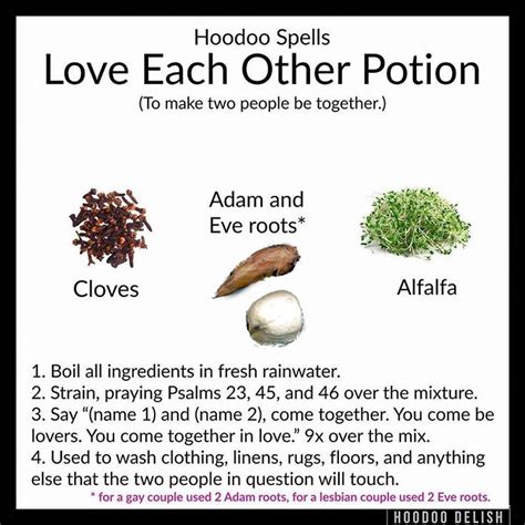 Hoodoo Spells Love Each Other Potion How To Do A Love Spell Hoodoo