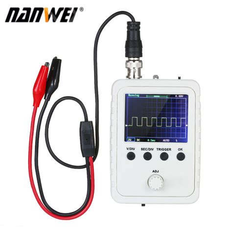 NANWEI I Nch TFT Digital Oscilloscope Kit With Power Adapter And BNC Clip Cable Probe