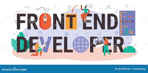Front End Developer Typographic Header Website Interface Stock Vector Illustration Of