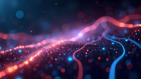 Abstract Data Stream Visualization With Glowing Lights Stock Illustration Illustration Of