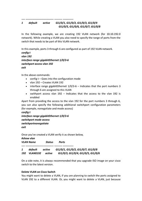 How To Create And Delete Vlan On Cisco Catalyst Switch Docx Computer Networking Computing