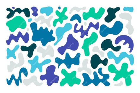 Premium Vector Set Random Shapes Irregular Form Colorful Blobs Liquid