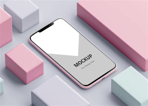 Premium PSD Realistic D Render Mobile Mockup For UI UX Design And Website Design