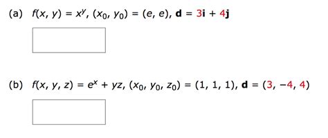 Solved Compute The Directional Derivatives Of The Following