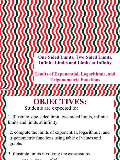 Lesson 3 Infinite Limitslimits Of Exponential Logarithmic And Trigonometric Functions Pdf