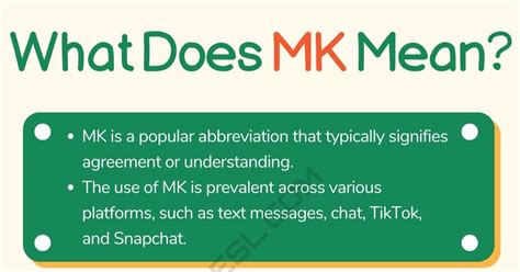 Mk Meaning What Does Mk Mean In Text • 7esl 60 Off