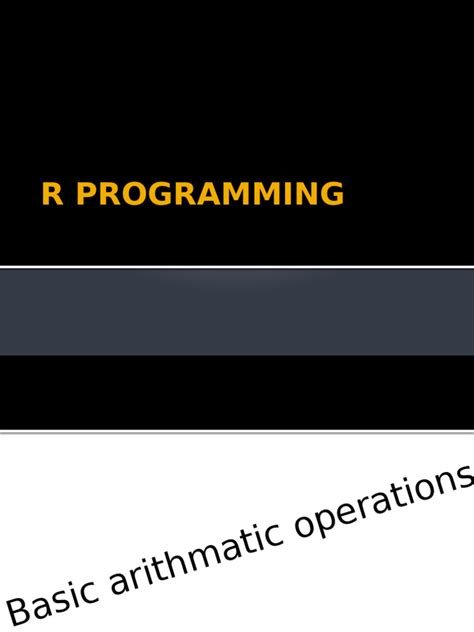 R Presentation 1 Pdf Control Flow Computer Science