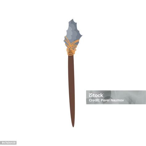 고 대 돌 창 석기 시대 기호 원시인 다채로운 벡터 일러스트 레이 션의 무기 0명에 대한 스톡 벡터 아트 및 기타 이미지 0