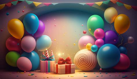 Happy Birthday Background With Balloons Illustration 23460354 Stock