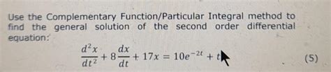 solved use the complementary function particular integral