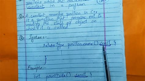 Constant Const Member Functions In C Object Oriented Programming Lectures Hindi Urdu Youtube