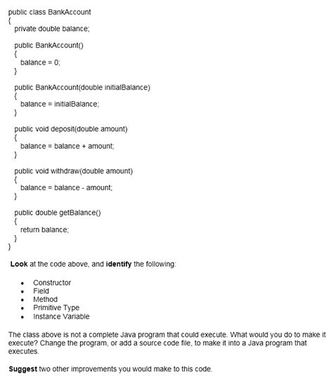 solved public class bankaccount { private double balance