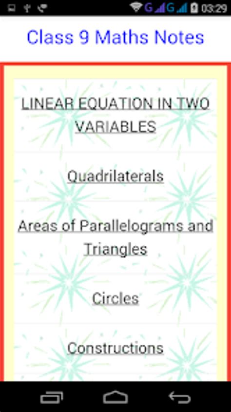Class 9 Maths Notes For Android Download