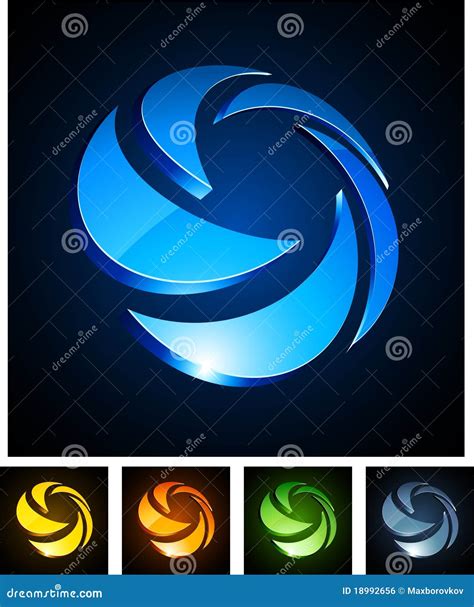 3d Rotate Emblems Stock Vector Illustration Of Business 18992656