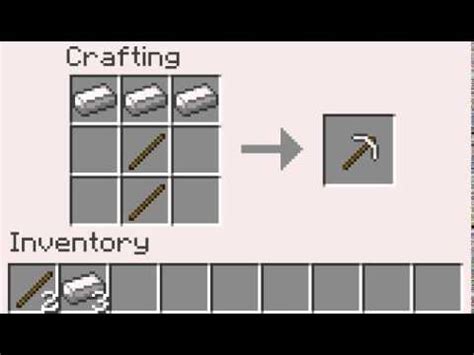 Minecraft Crafting Recipe Pickaxe YouTube