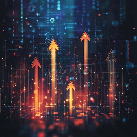 Digital Graphics Showcasing Upward Trends In Technology And Growth