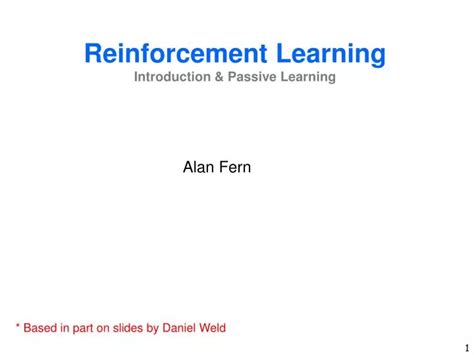 Ppt Reinforcement Learning Introduction And Passive Learning Powerpoint