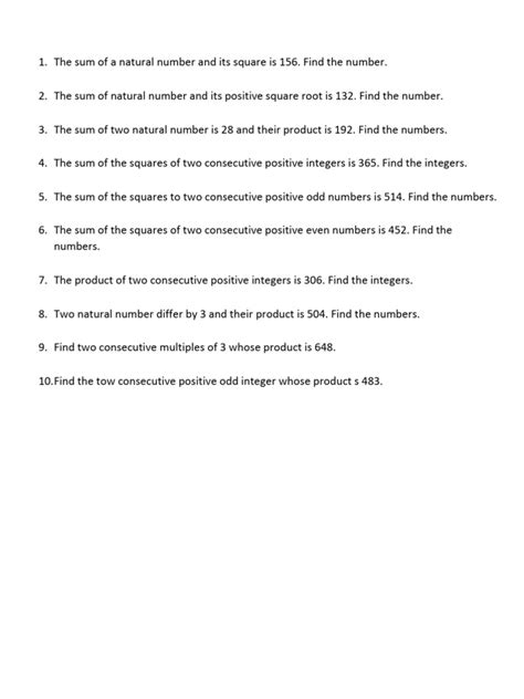 Maths Test 31 Qe Word Problems Class 10encrypted Pdf