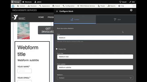 layout builder webform youtube