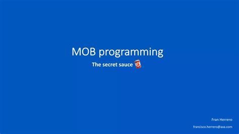 Mob Programming Recipe Ppt