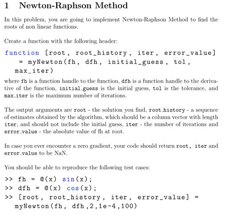 Solved 1 Newton Raphson Method In This Problem You Are