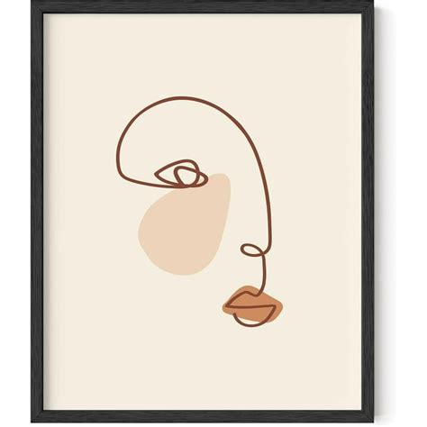 Asdg12s Female Figure Wall Art Line Drawing Single Line Drawing Wall Art Minimalist Woman Art