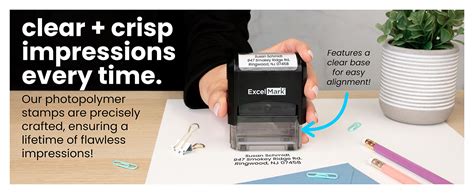 Amazon Com ExcelMark Custom Stamp Clear Crisp Impressions Personalized Self Inking