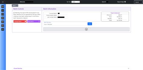 Batch Control Gss Tax Collector