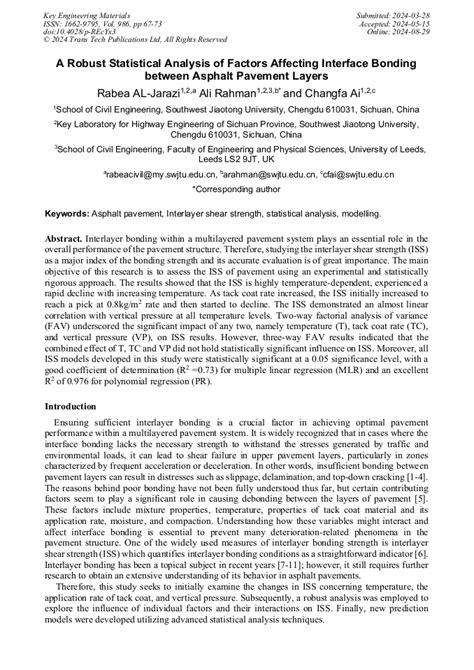 A Robust Statistical Analysis Of Factors Affecting Interface Bonding
