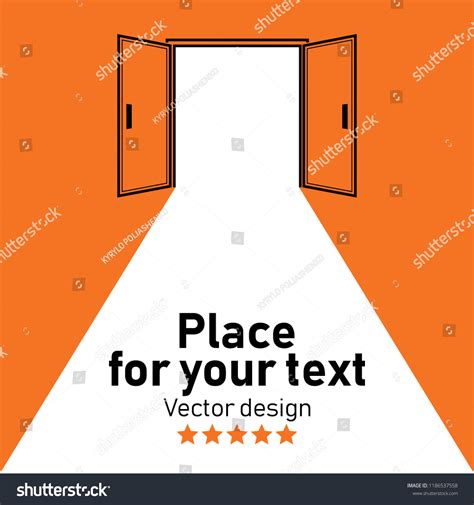Open Door Cartoon Vector Illustrationplace Your Stock Vector Royalty Free