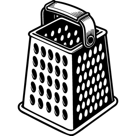 Kitchen Vegetable Grater In Monochrome Simple Minimalistic In Black