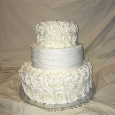 Pin On Cake Decorating Rosette Cake Wedding Simple Wedding Cake