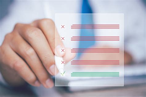 사업가 확인란 문서 승인에 대한 올바른 기호 표시 수락 및 품질 계약 보증 평가 및 체크리스트 개념에 대한 스톡 사진 및 기타 이미지 Istock