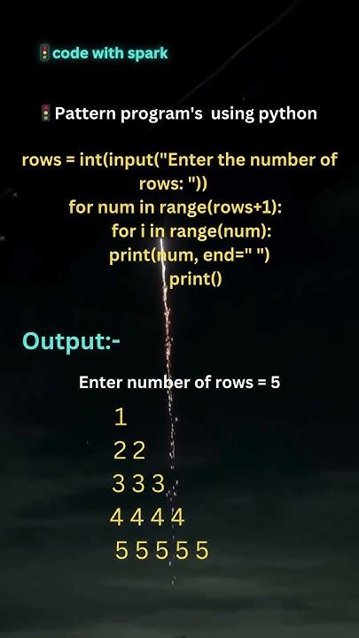 number pattern program 🚦🔥day 2 shorts shortsfeed python programming pattern interview