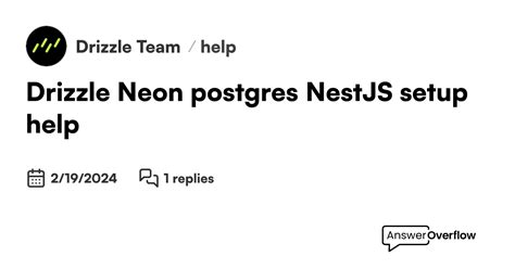 Drizzle Neon Postgres Nestjs Setup Help Drizzle Team