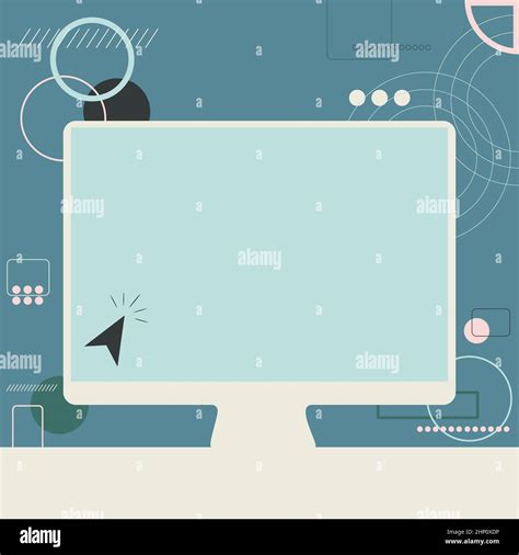 Illustration Of Cursor In Blank Screen Monitor Searching Ideas Stock Photo Alamy