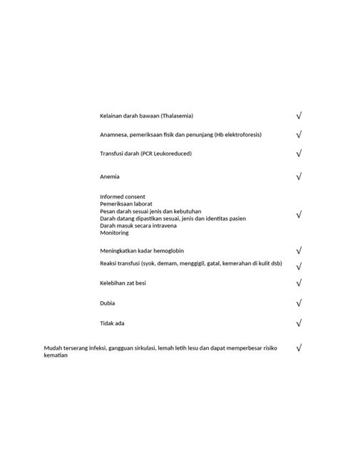 Poli Hemato Persetujuan Tindakan Transfusi Thalasemia Fotokopian Pdf