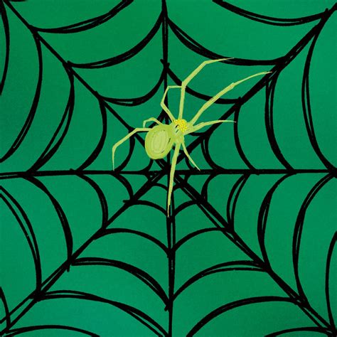 Green Spider Web Pattern Artwork