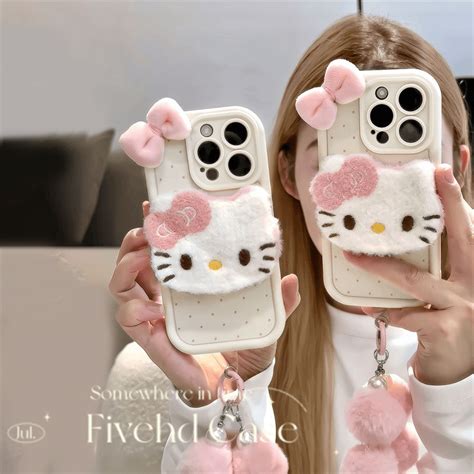Casing Chian 3d Fluffy Doll For Infinix Hot 50i Smart 9 8 7 Tecno Spark Go 1 2024 Hot 40pro