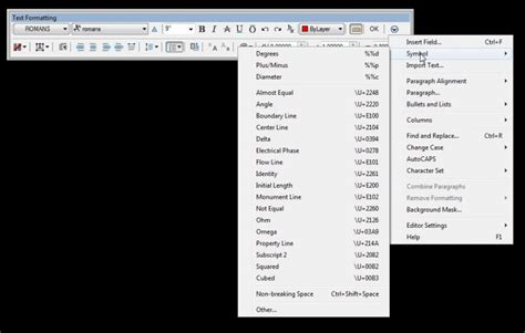 Edit Mtext Special Character List The Cui Hatches Linetypes