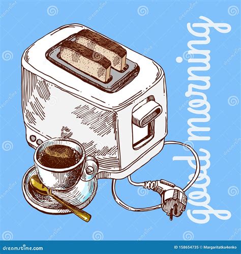 Toaster Sketch Vector Illustration Hand Drawn Stock Vector Illustration Of Electrical