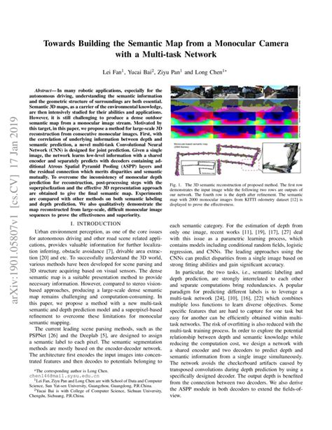 Towards Building The Semantic Map From A Monocular Camera With A Multi Task Network Deepai